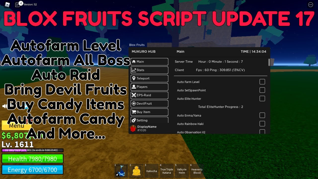 Blox Fruits Script Hack Update 18 Autofarm Level All Boss Awaken