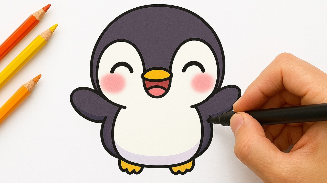 Comment Dessiner Un Pingouin Facilement рџђ рџ Youtube