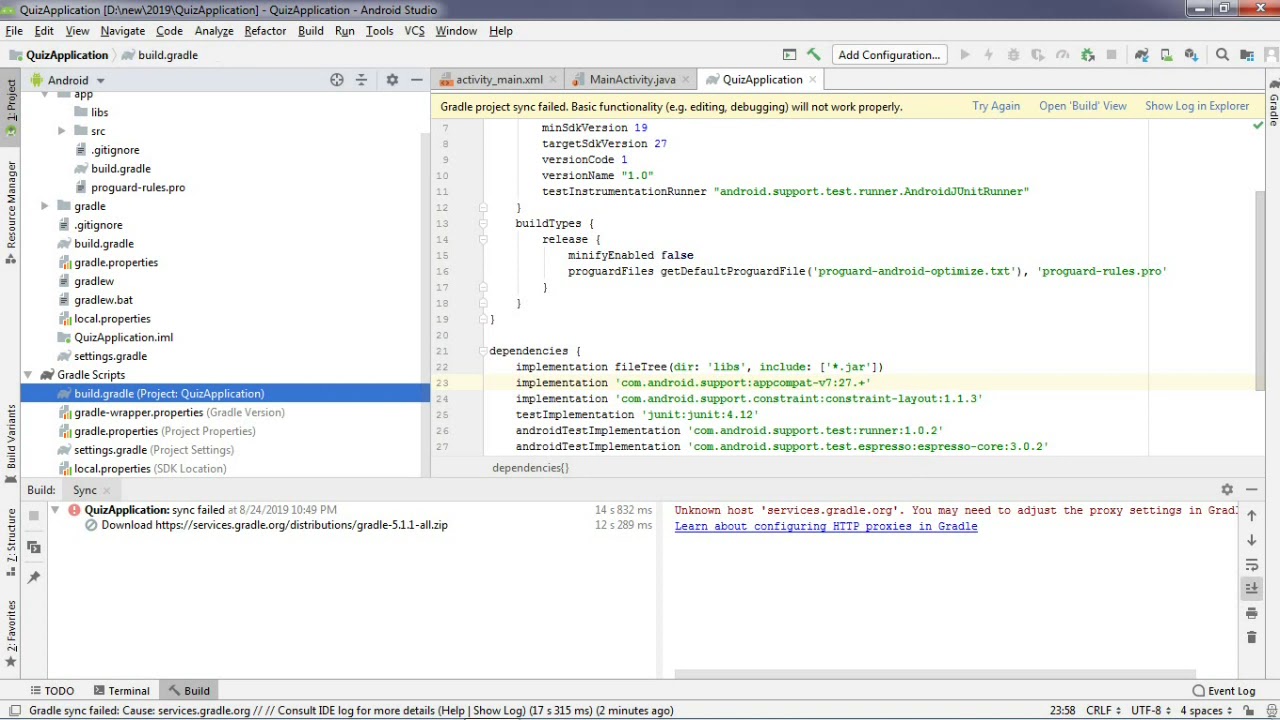 Android Studio Tutorial Java Quiz Application Part 1 Youtube