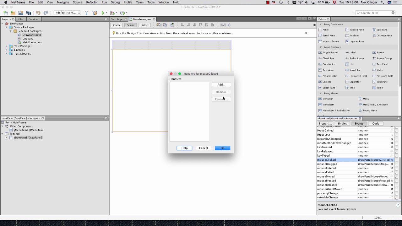 Java For 1gig Mouse Events In Netbeans Youtube