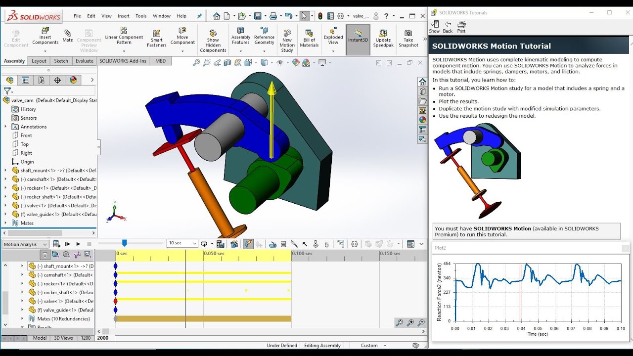 Solidworks Motion Tutorial 12 2 Youtube