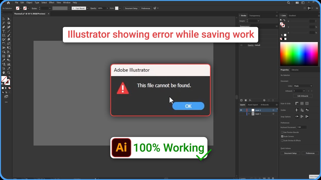 How To Fix The Illustrator Error This File Cannot Be Found Vd