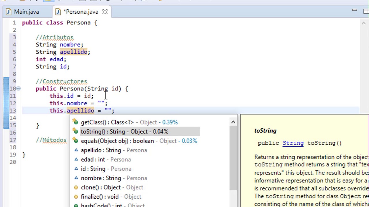 Crear Una Clase En Java Eclipse Youtube