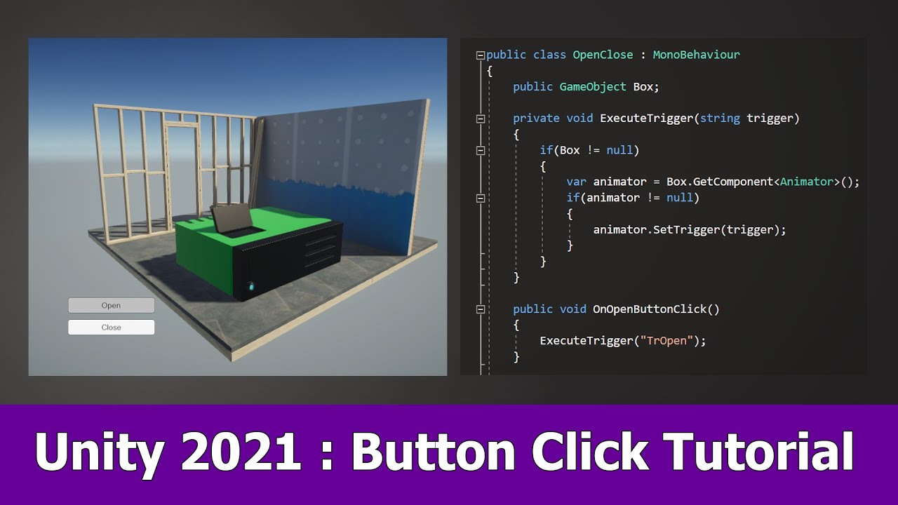 Unity 2021 Ui Button Click Event Tutorial Youtube
