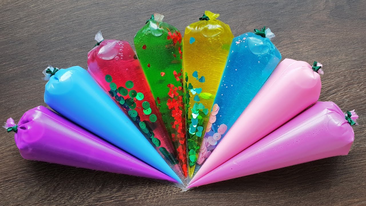 Making Slime Piping Bags Satisfying Crunchy Slime 15 Youtube