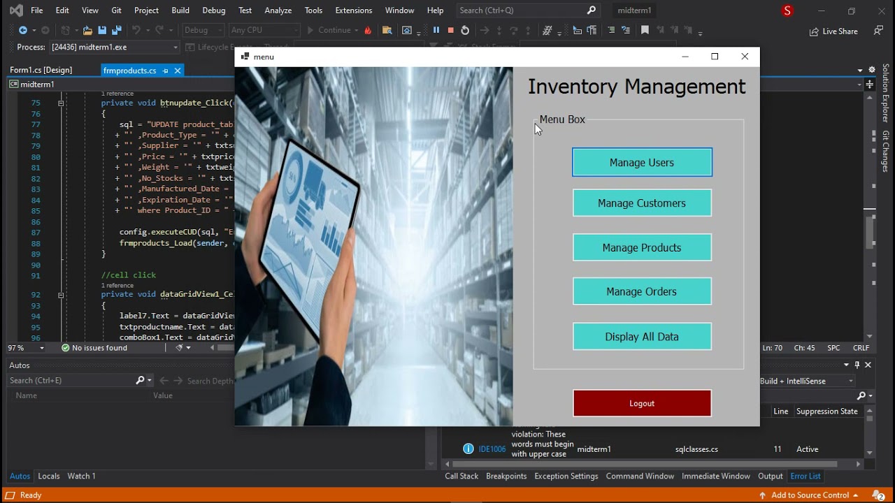 Inventory Management System Object Oriented Programming Youtube