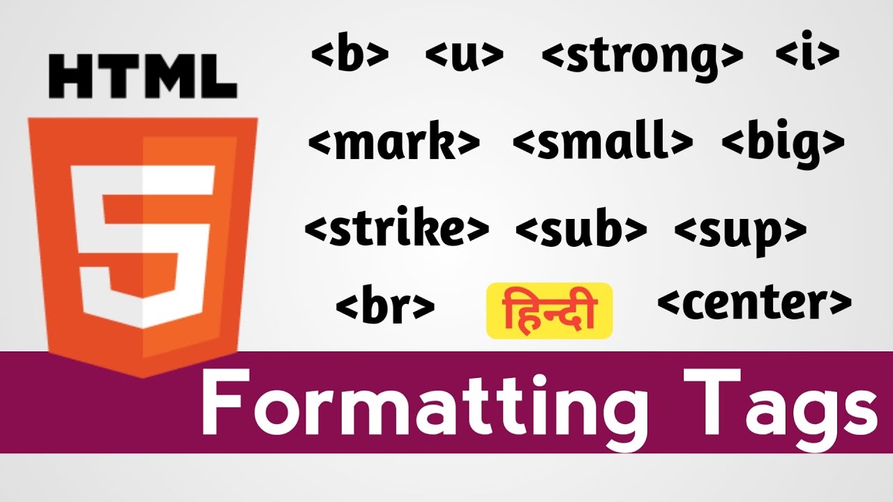 Text Formatting Tags In Html Html Formatting Tags In Hindi Html