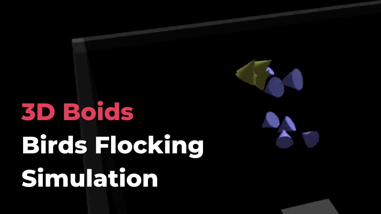 Coding Simulation 3d Birds Flocking Boids Py Three Py Youtube