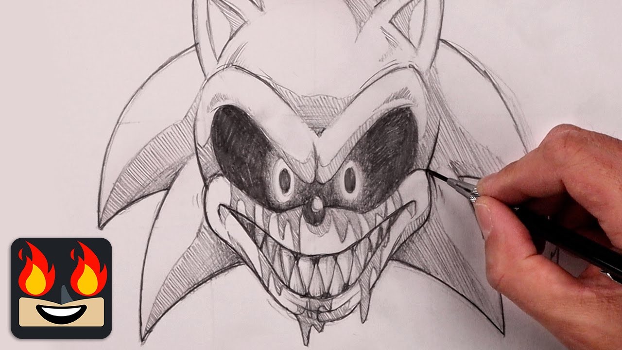 How To Draw Sonic Exe Sketch Tutorial Youtube