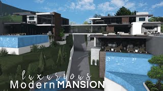 Bloxburg Luxurious Hillside Modern Mansion Speedbuil Doovi