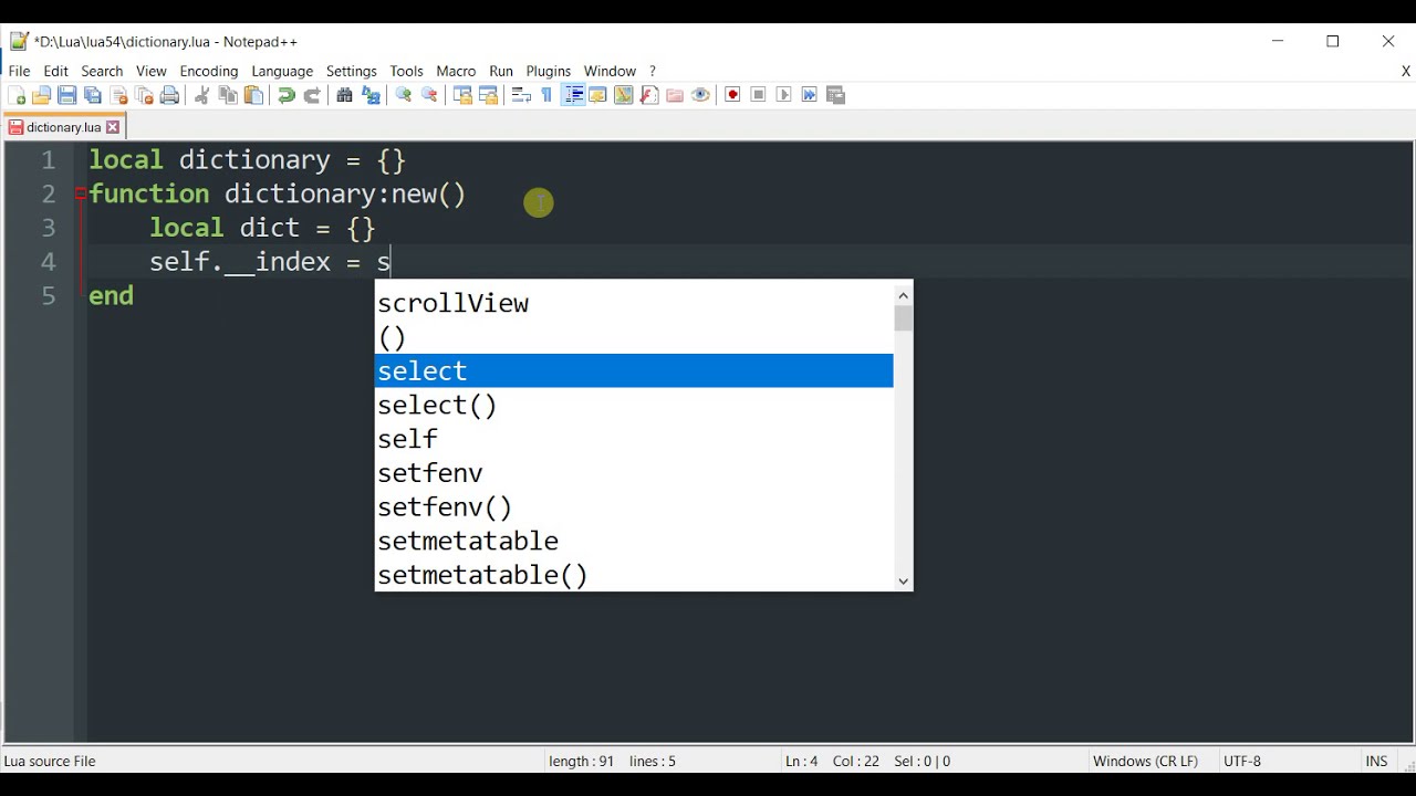 Implement Dictionary In Lua Programming Youtube