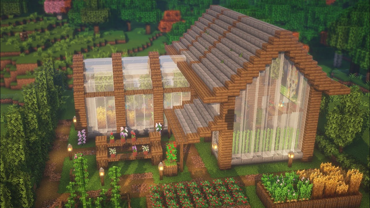 Minecraft House And Greenhouse