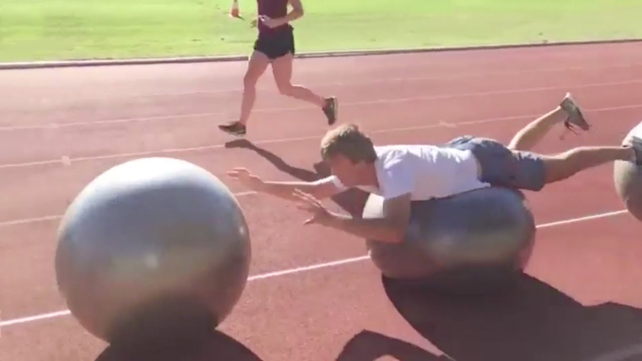 Guy Sets Record Surfing On Exercise Balls Youtube