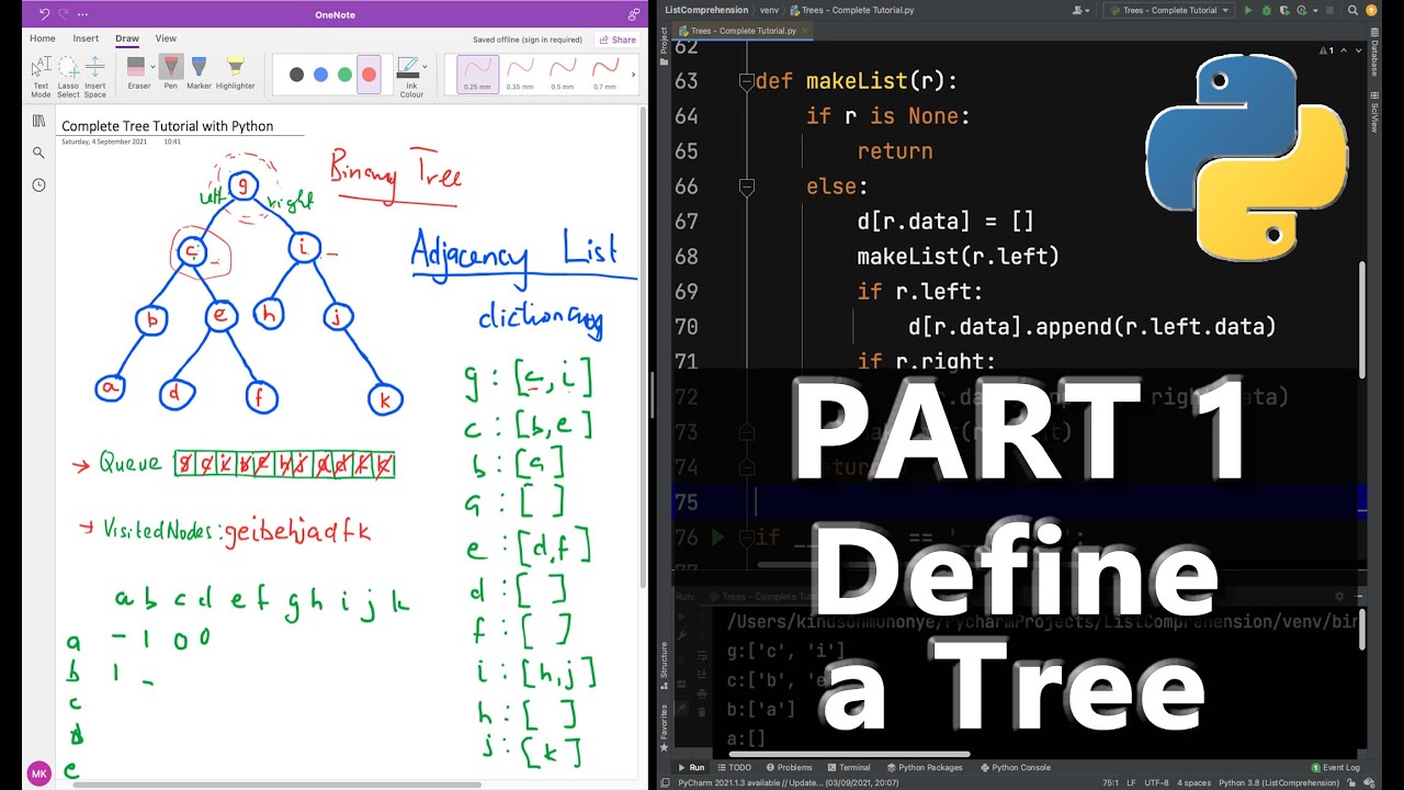 Part 1 Defining A Binary Tree Class In Python Youtube