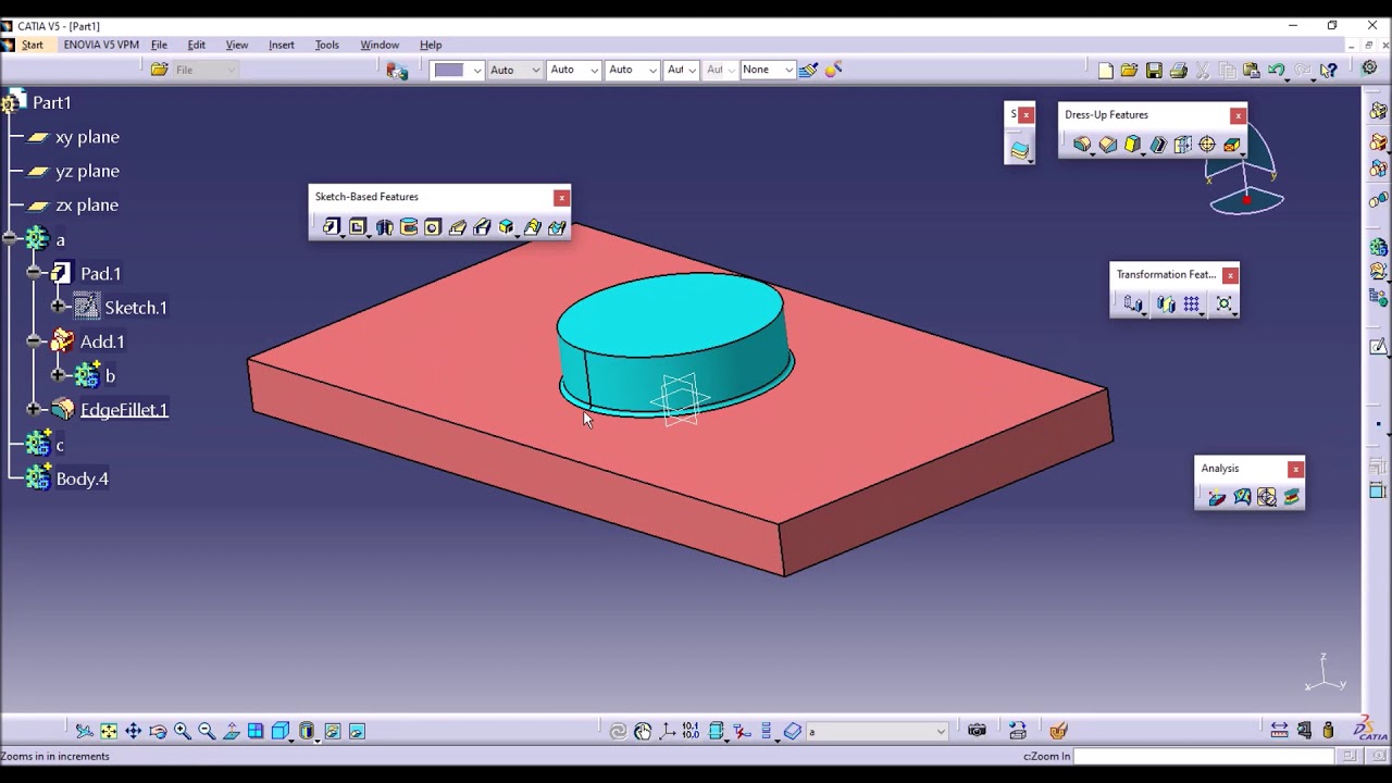 Boolean Operations In Catia Youtube