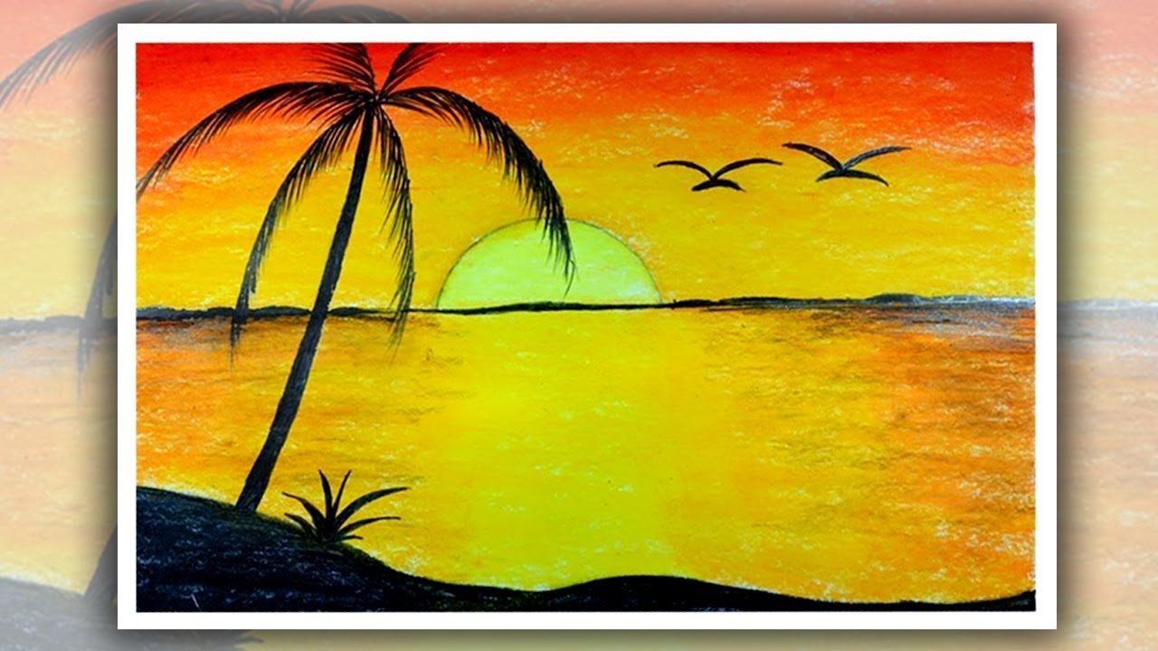 Oil Pastel Scenery Drawing Aslowii
