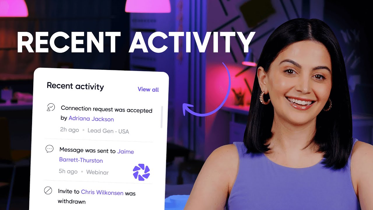 Recent Activity Dripify Tutorials Youtube