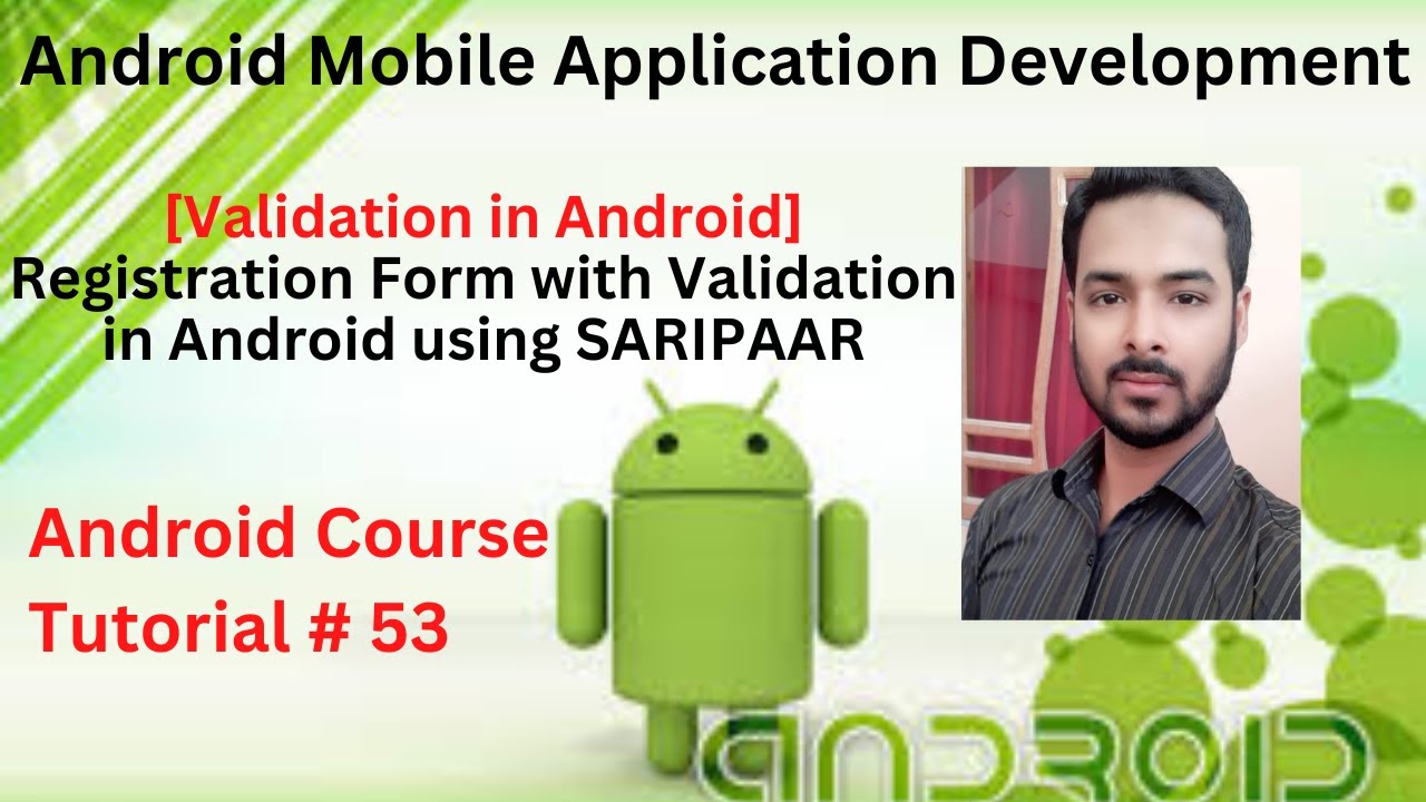 Tutorial 53 Validation In Android Registration Form With