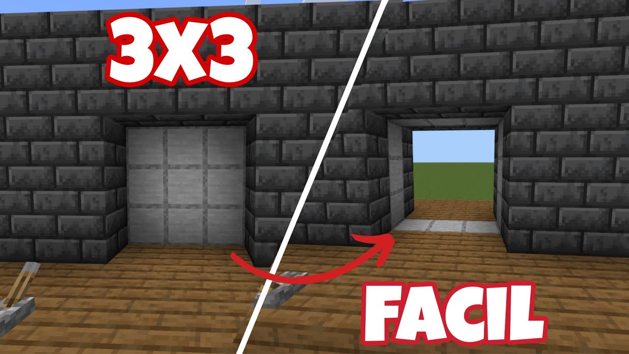 Minecraft Bedrock Puerta 3x3 Facil Y Rapida Youtube