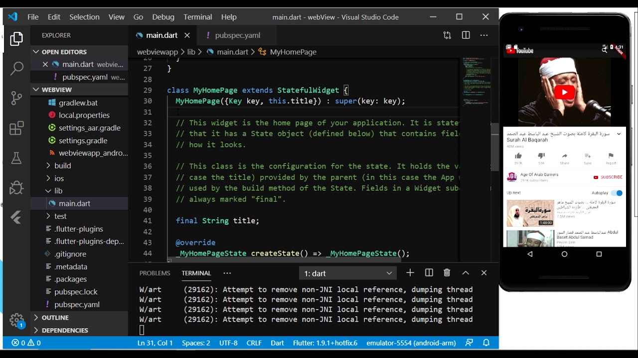 Flutter Webview Youtube
