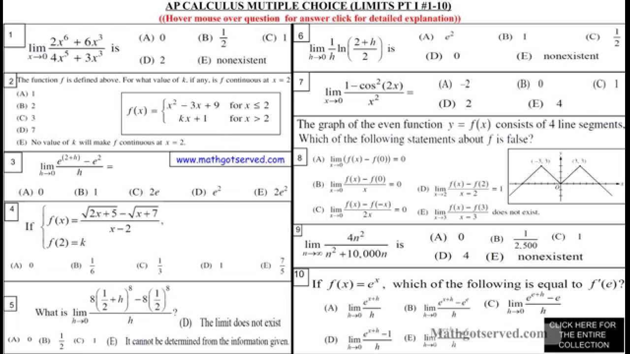 Ap Calculus Practice Problems