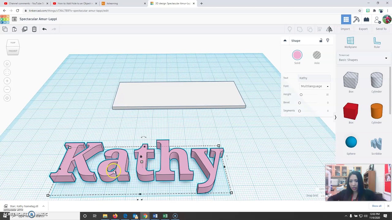 How To Create A Nametag In Tinkercad Youtube