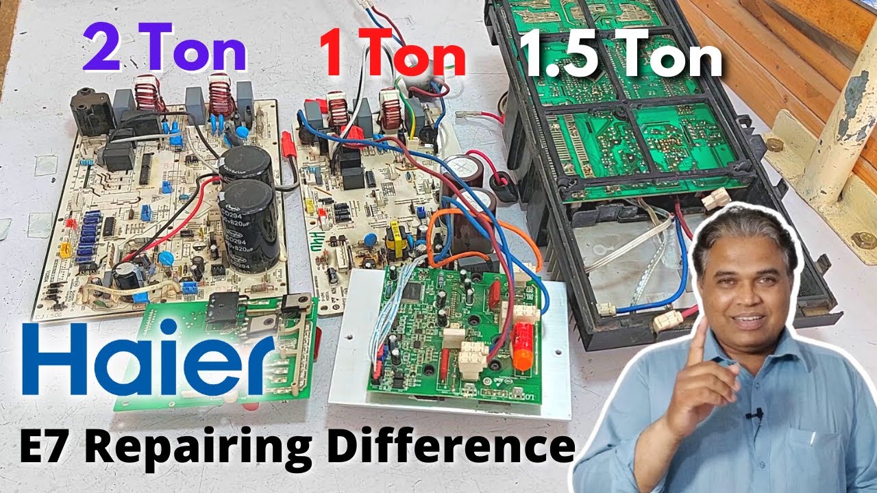 Haier Dc Inverter Ac 1 Ton 1 5 Ton 2 Ton Pcb E7 Error Code Repairing