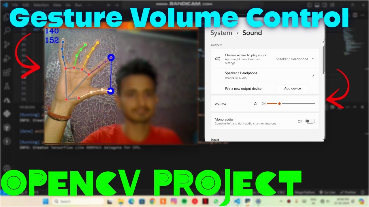 Gesture Control Volume Using Hands Opencv Project Python