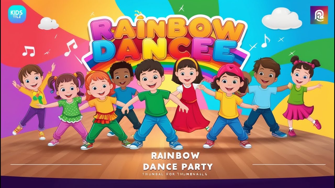 Rainbow Dance Party Fun Rhyming Song With Animated Characters