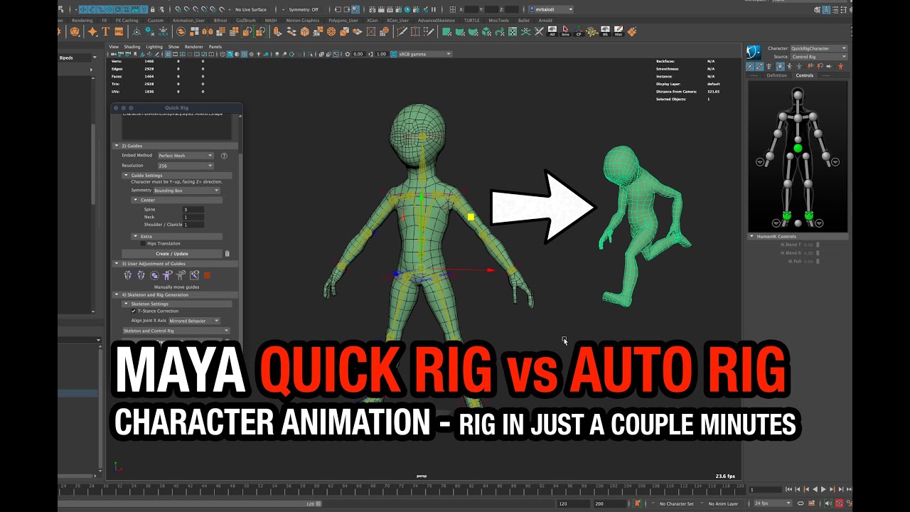 Maya Tutorial Quickly Rig Your Characters Youtube