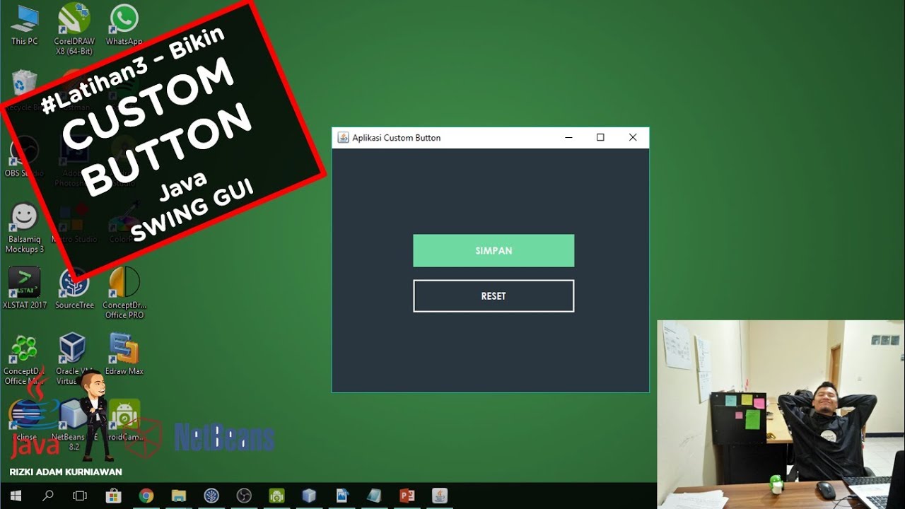 Latihan3 Bikin Custom Button Java Swing Gui Bisagitu Youtube