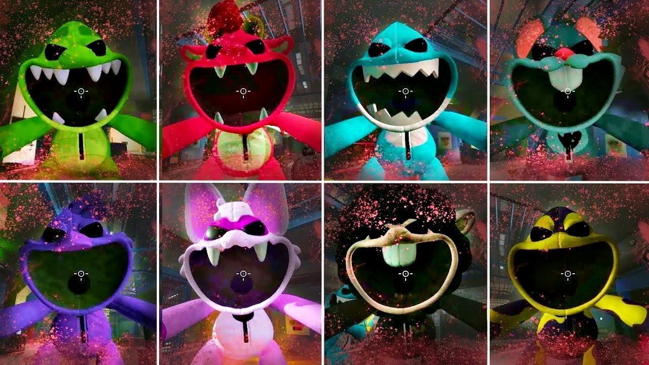 All Nightmare Critters Jumpscares Poppy Playtime Chapter 4 Youtube