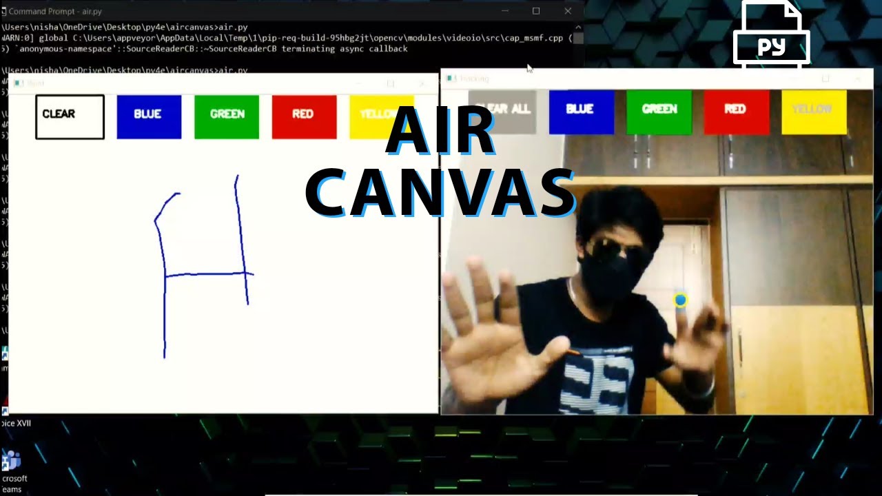 Air Canvas Using Opencv Python Air Painting Draw In Air With