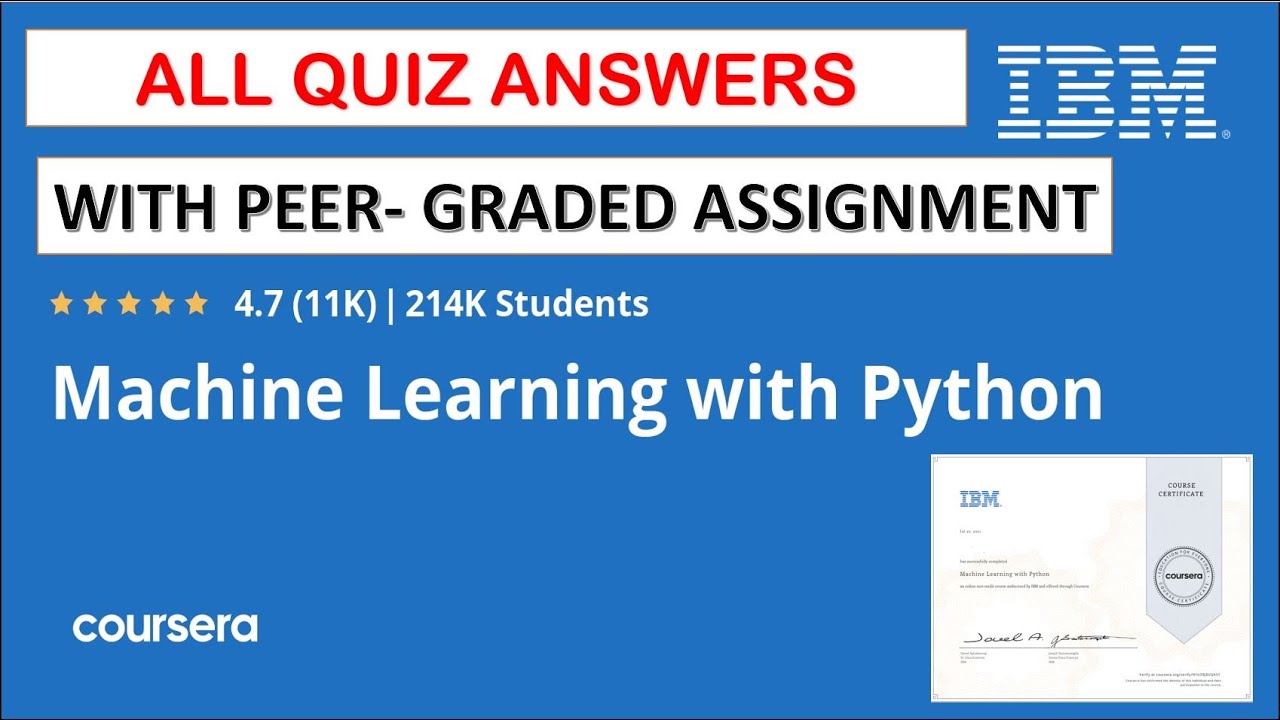 Machine Learning With Python All Quiz Peer Graded Assignment