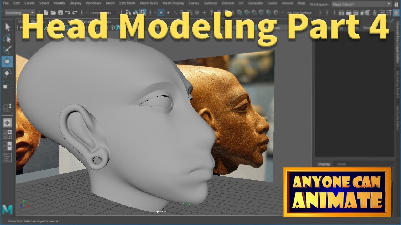 Maya Tutorial Head Modeling Part 4 Youtube