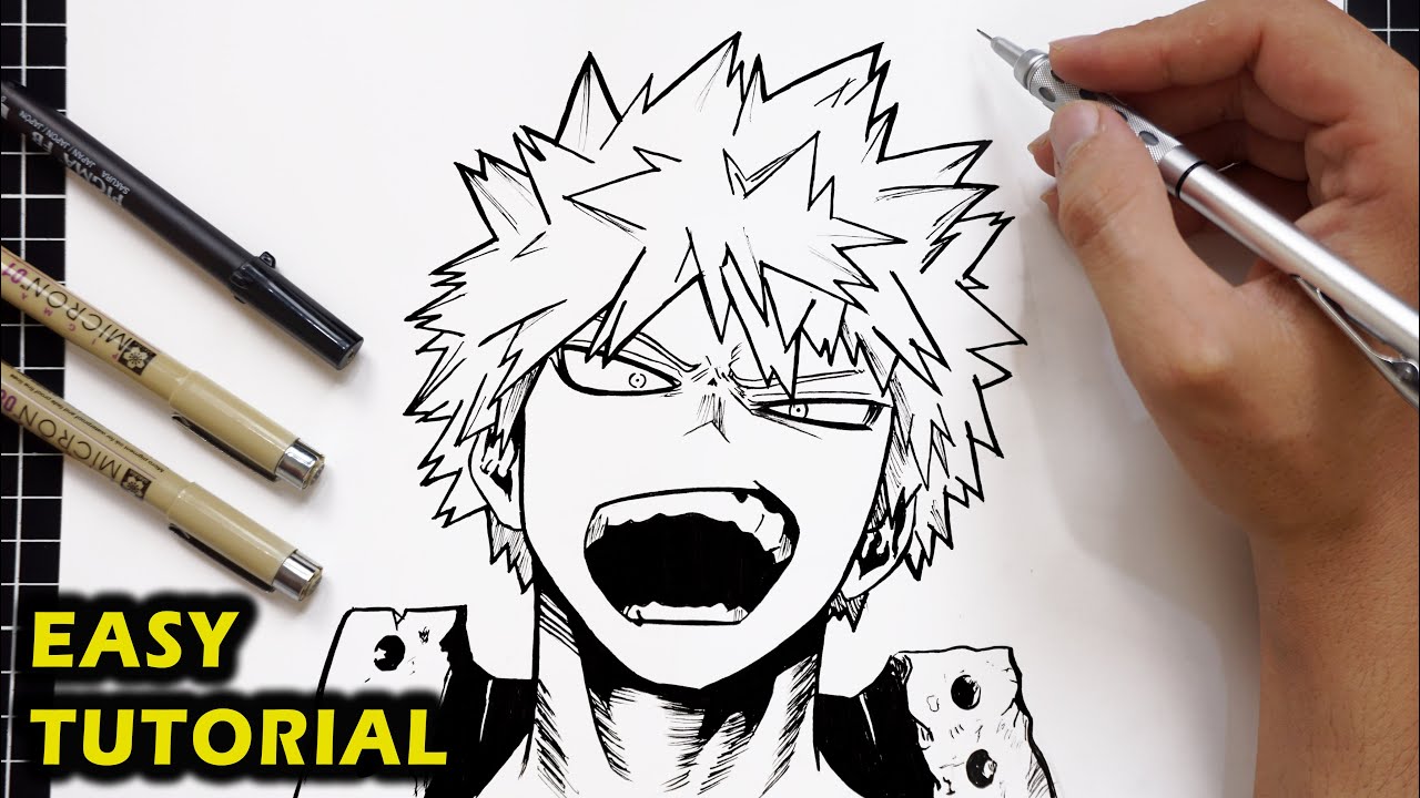 How To Draw Katsuki Bakugou Easy My Hero Academia Step By Step