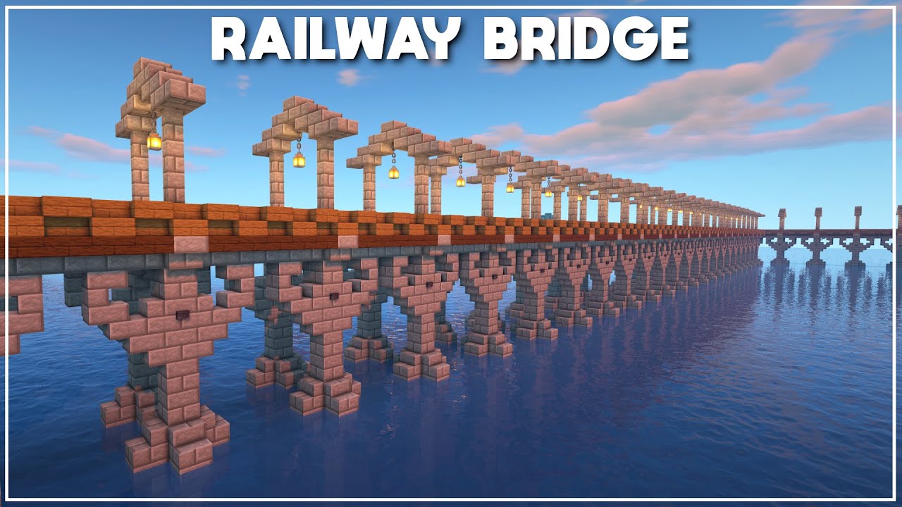 Minecraft How To Build A Railway Bridge Tutorial 2020 Youtube