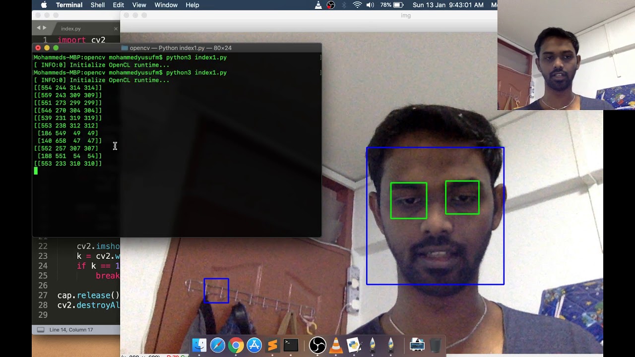 Face Eye Recognition Using Python Cv2 Yusy4code Youtube