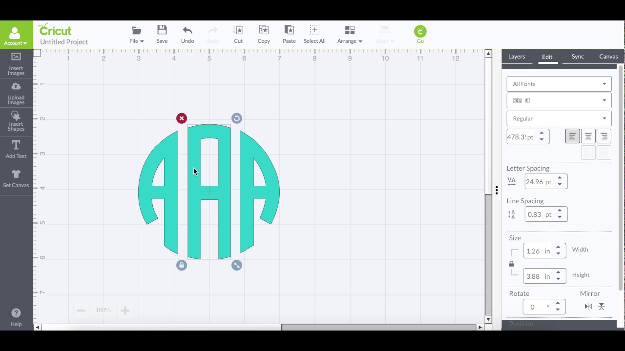 True Type Circle Monogram Font For Cricut Design Space Youtube