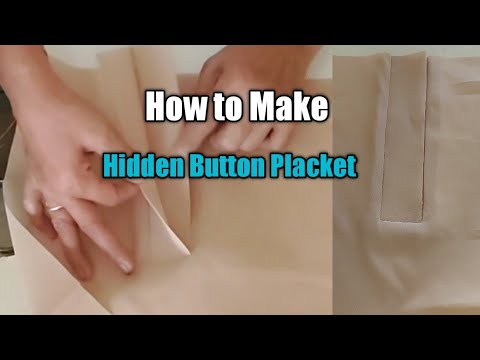 How To Make Hidden Buttton Placket Youtube