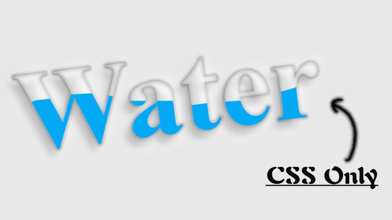 Water Wave Text Animation Using Only Html Css Pure Css3 Water Wave