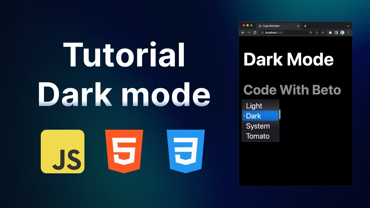 Como Agregar Dark Mode A Tu Website Tutorial Html Css Js Youtube