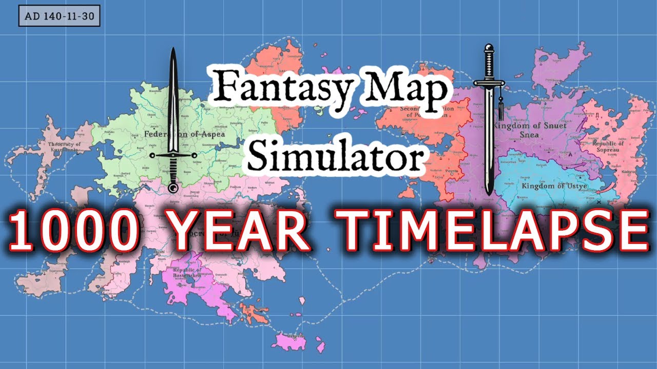 1000 Year Timelapse In Fantasy Map Simulator Youtube