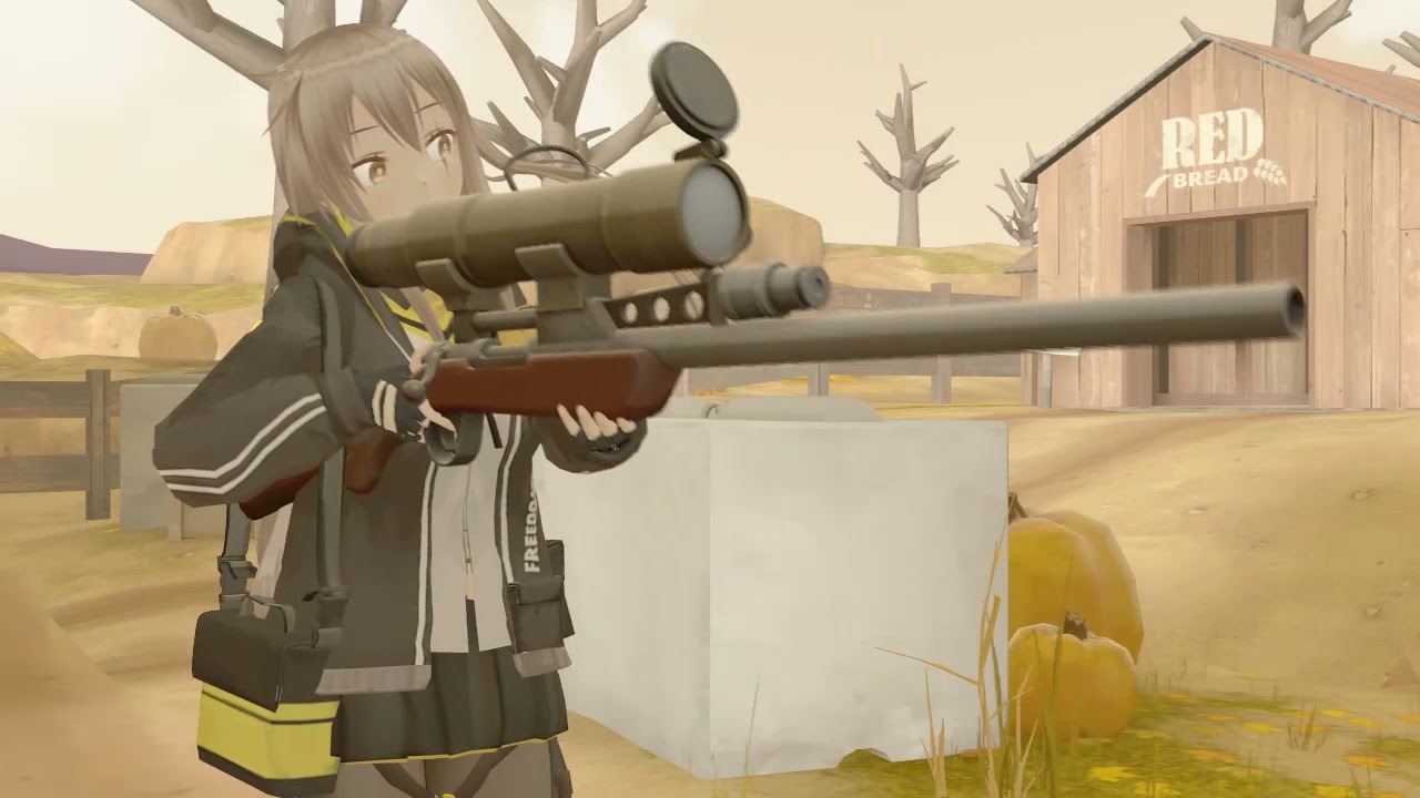 Sfm X Girl S Frontline Ump45 Fires The Tf2 Sniper Rifle Youtube