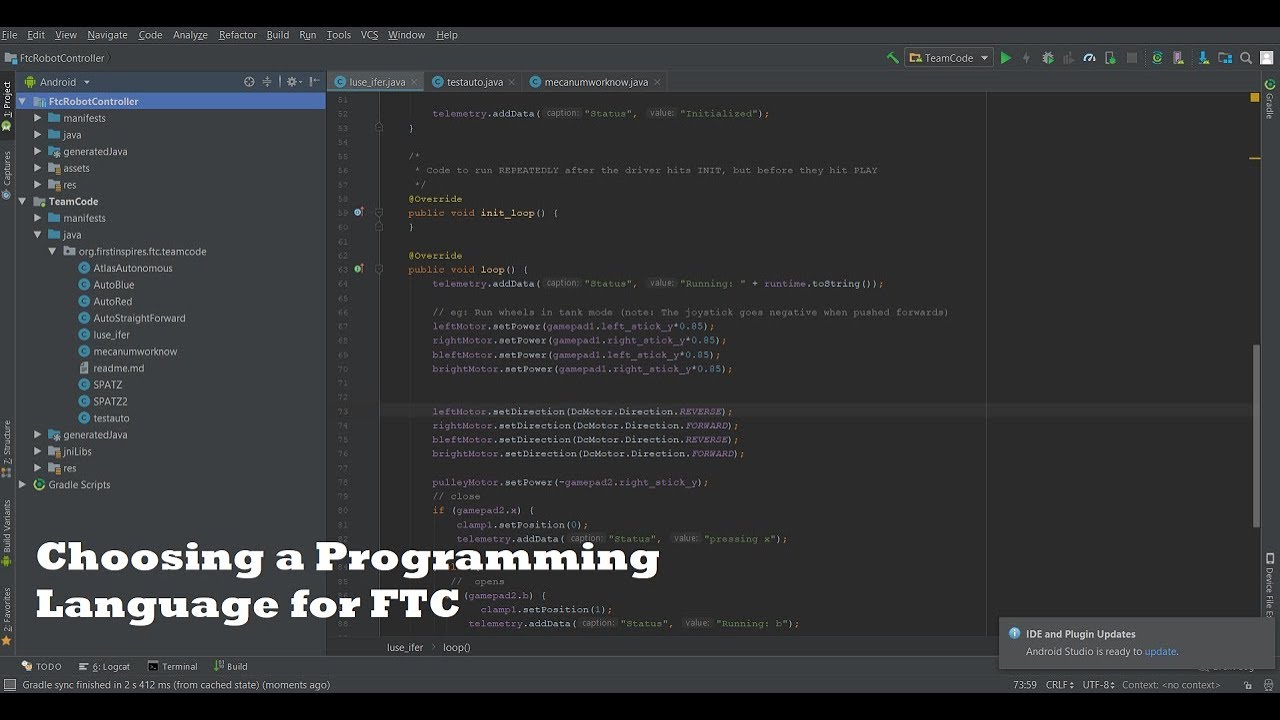Intro To Programming Ftc Android Studio Youtube