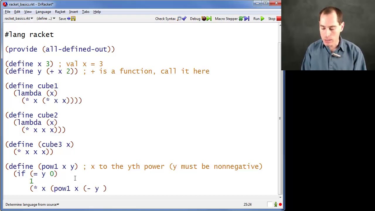 Racket Definitions Functions Conditionals Programming Languages