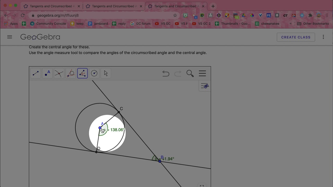 Using Geogebra To Explore The Relationship Between The Central Angle