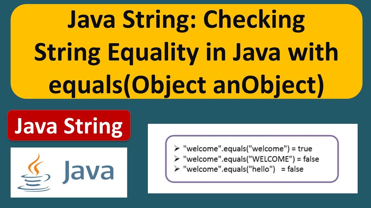 Java String Checking String Equality In Java With Equals Object