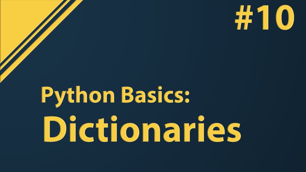 Python Tutorial Dictionaries Youtube