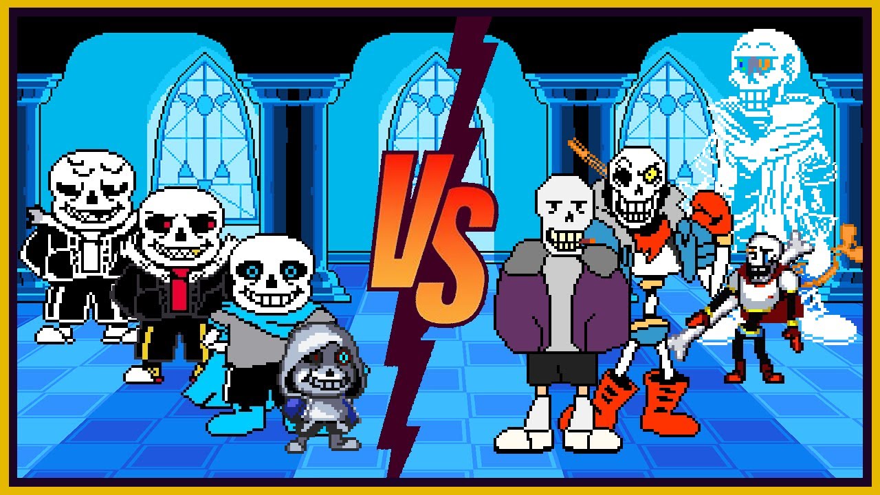 Mugen Sans Au Team Vs Papyrus And Aus Undertale Au Fight Youtube